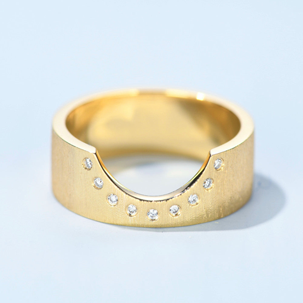 Flush Setting Diamond Wide Band Ring Enhancer | HX Jewelry