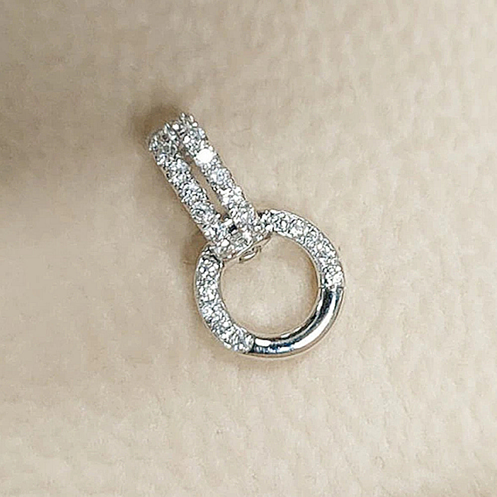 Solid 18k Gold Pave Diamond Clasp Lock | HX Jewelry