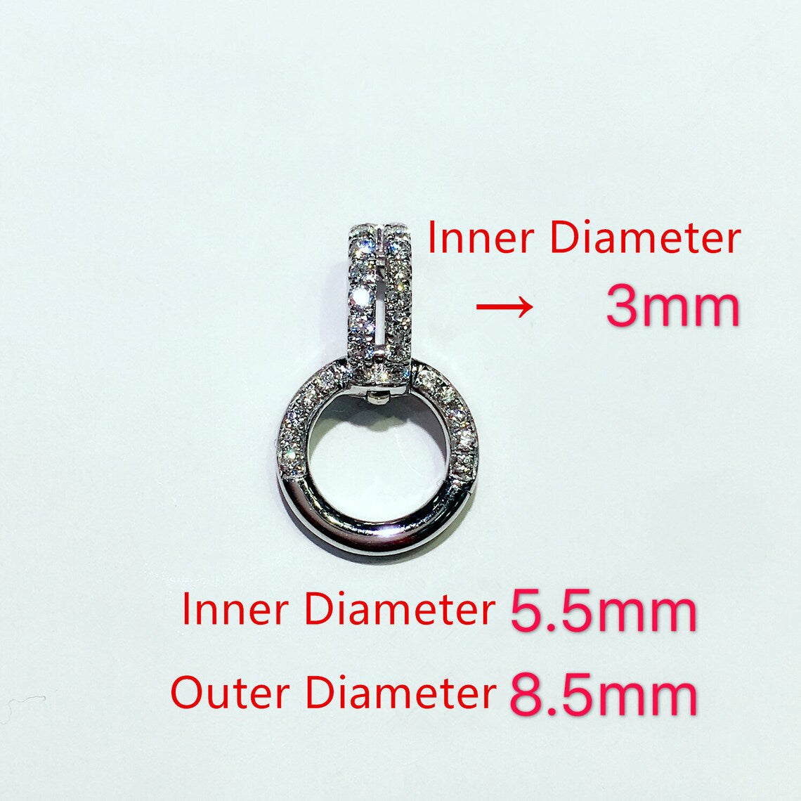 Solid 18k Gold Pave Diamond Clasp Lock | HX Jewelry