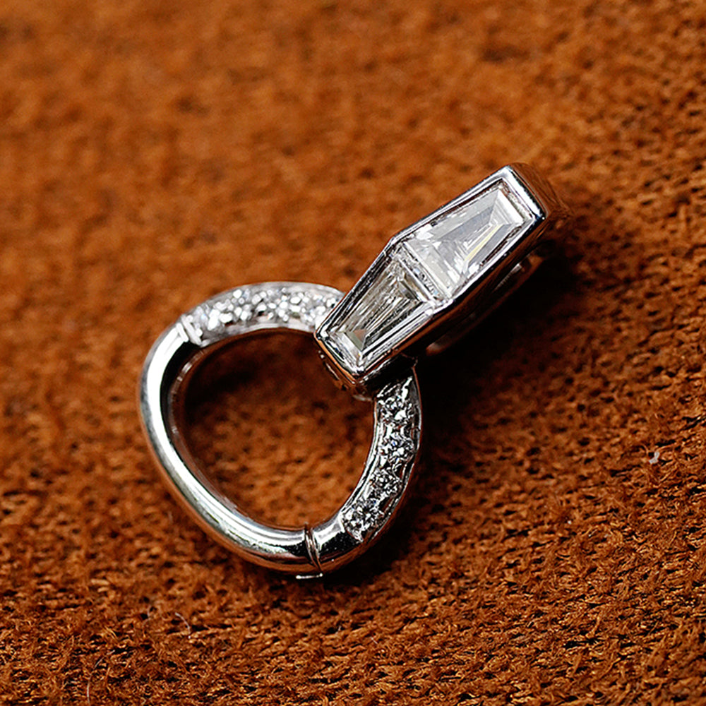 18k Gold Emerald Cut Diamond Clasp Lock | HX Jewelry
