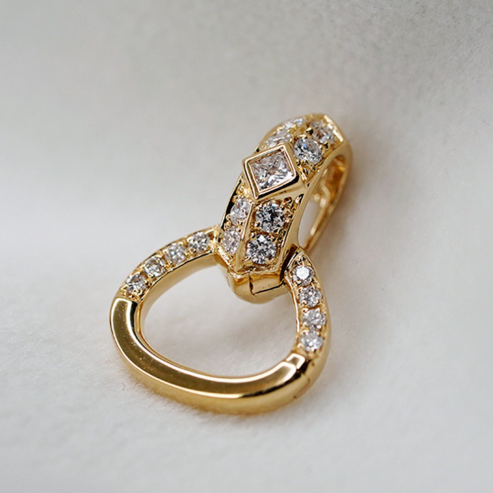 Solid 18k Gold Diamond Clasp Lock | HX Jewelry