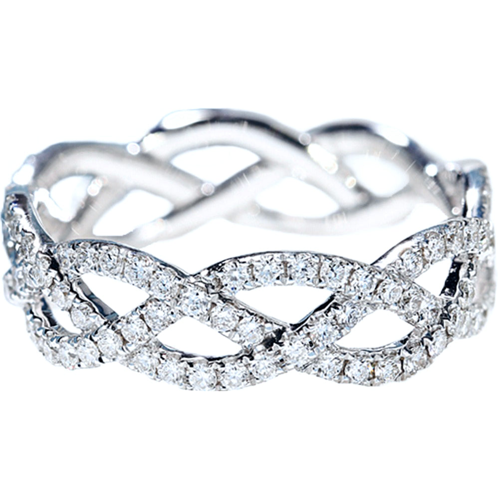 Diamond Infinity Twist Weave Full Eternity Ring | HX Jewelry