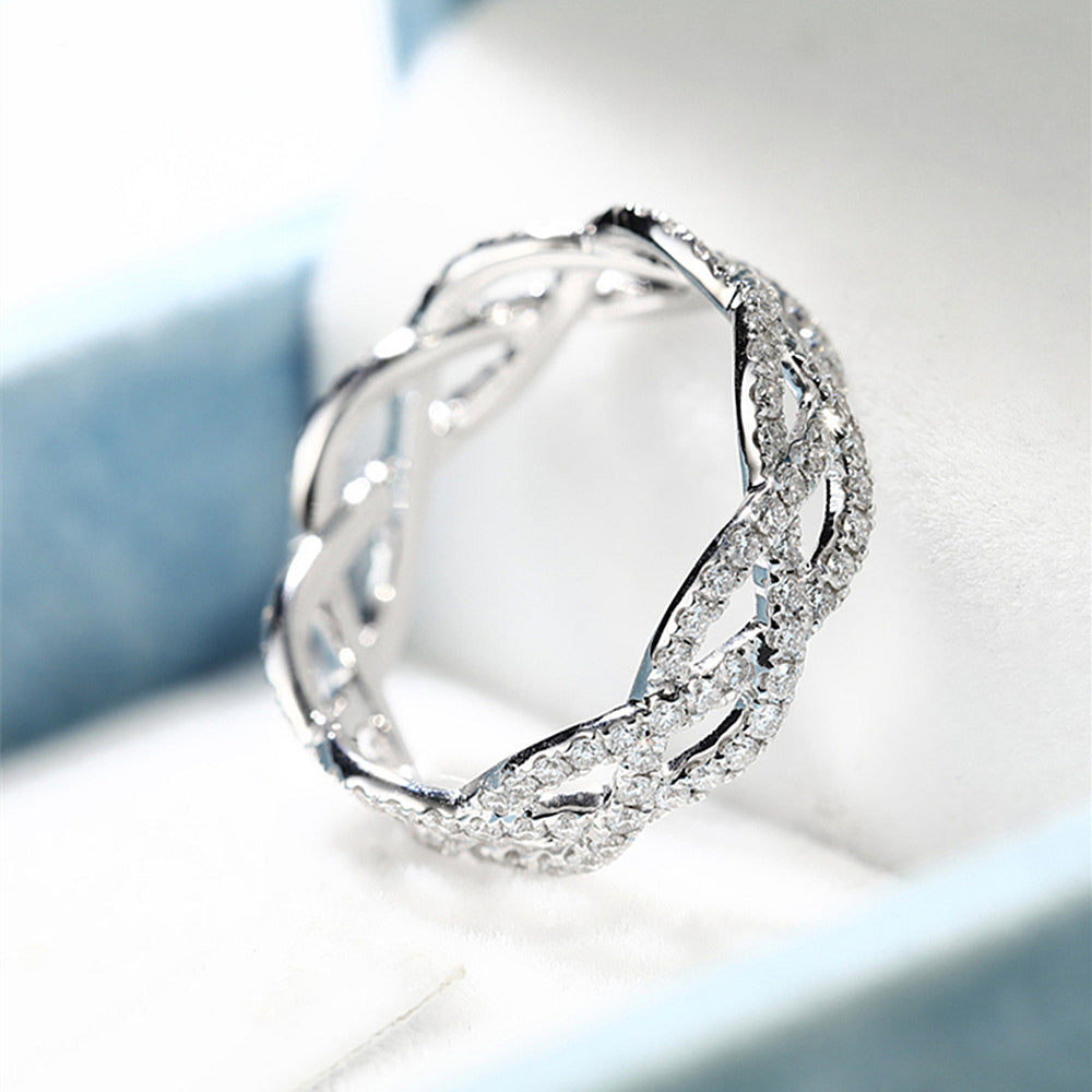 Diamond Infinity Twist Weave Full Eternity Ring | HX Jewelry