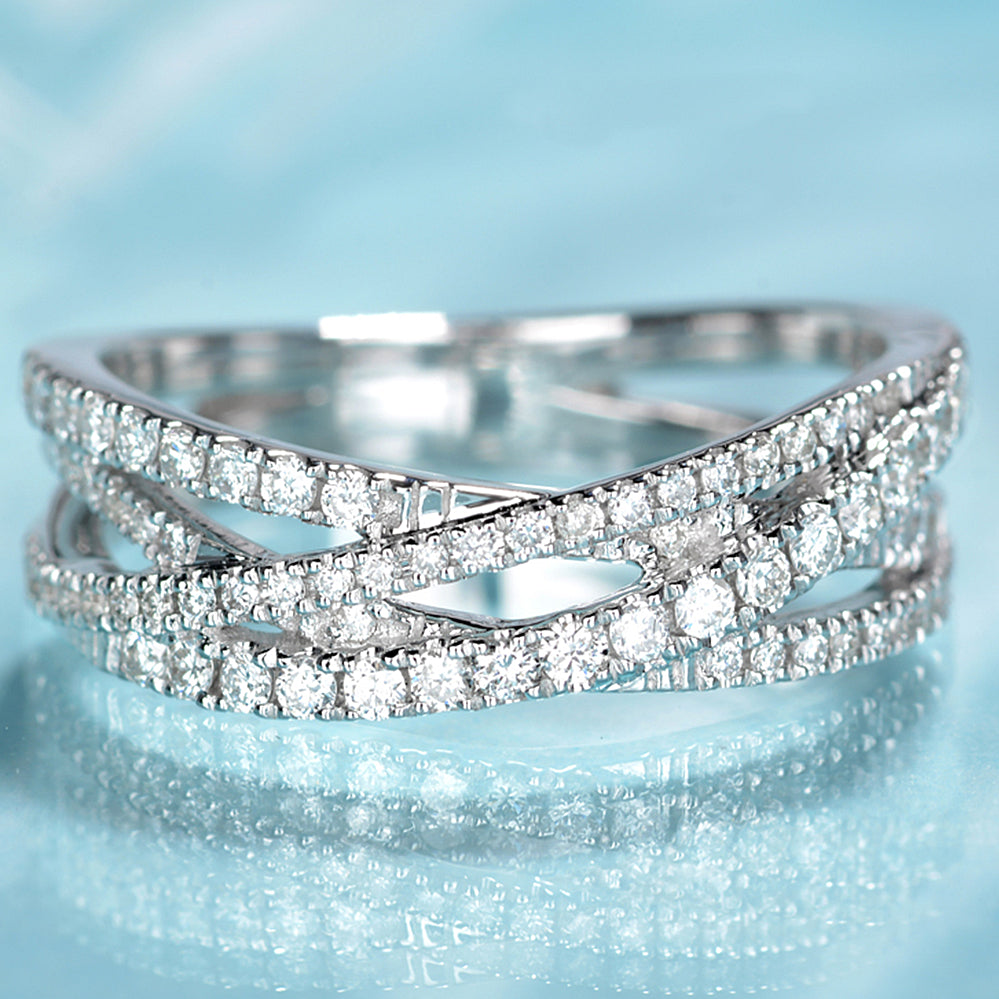 Criss-cross Layered Diamond Ring | HX Jewelry