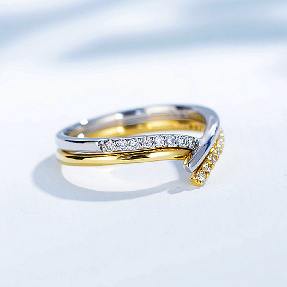 Diamond 2 Piece Matching Rings Set | HX Jewelry