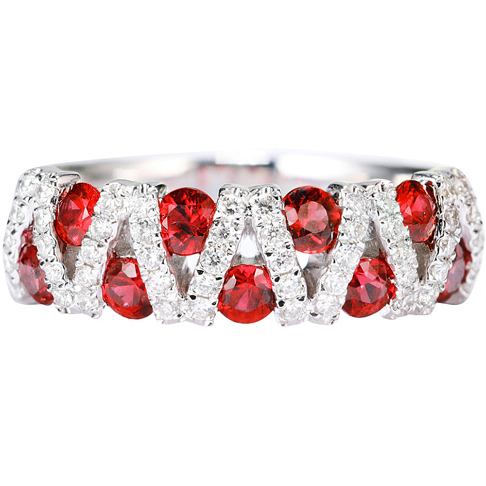 Ruby and Diamond Pave Lattice Ring | HX Jewelry