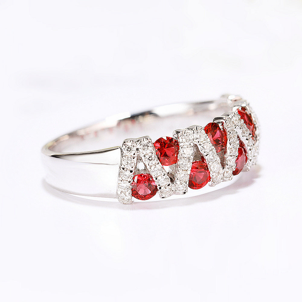 Ruby and Diamond Pave Lattice Ring | HX Jewelry