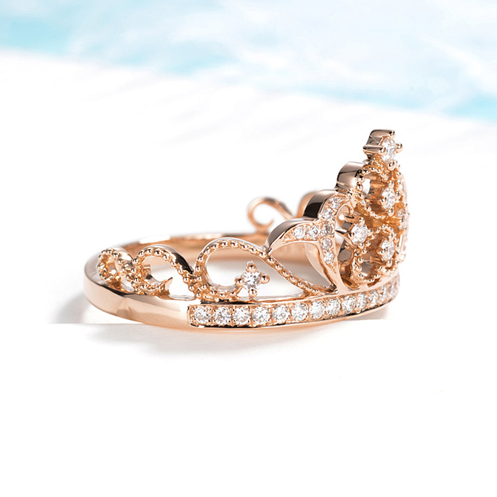 Elegant Crown Shape Diamond Ring | HX Jewelry