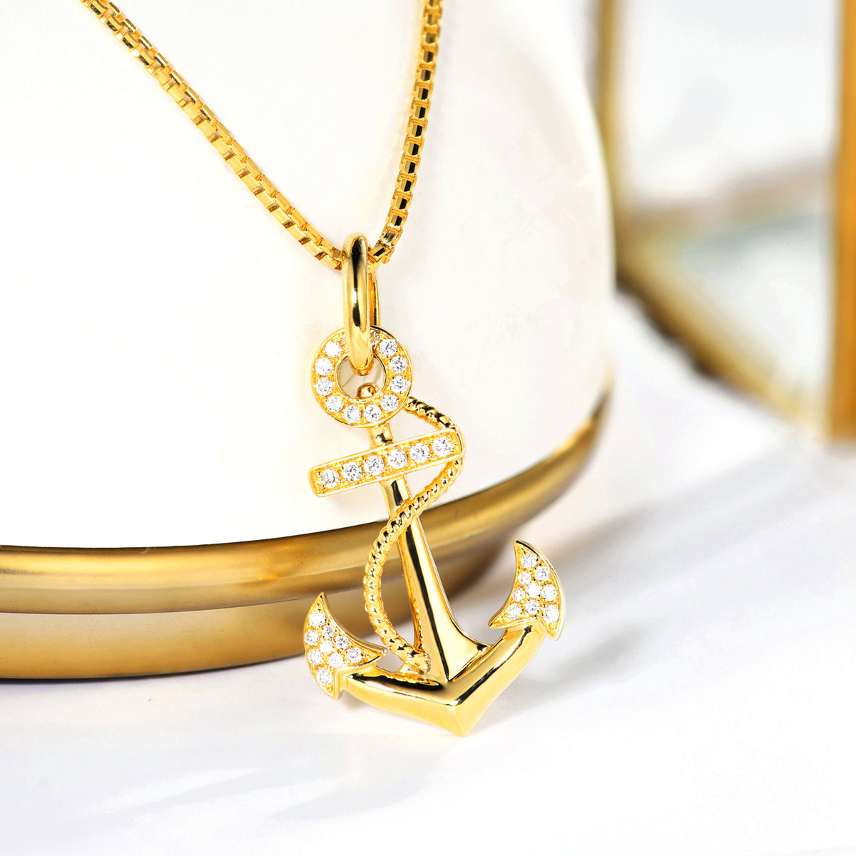 Diamond Anchor Pendant | HX Jewelry