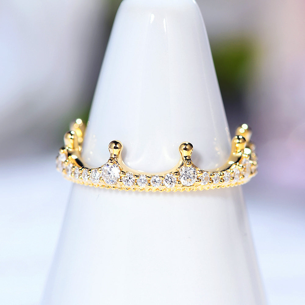 Crown Shape Full Eternity Diamond Wedding Ring | HX Jewelry