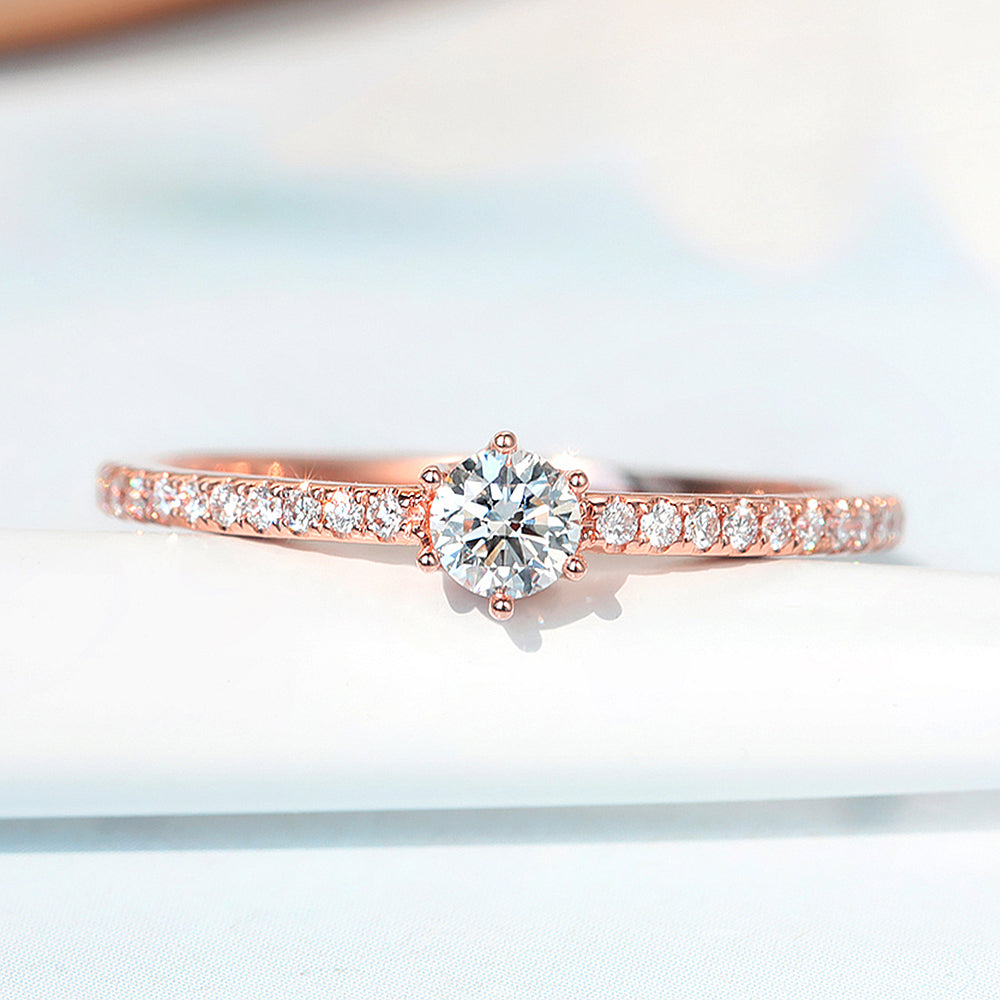 Dainty Classic Six Prong Diamond Ring | HX Jewelry