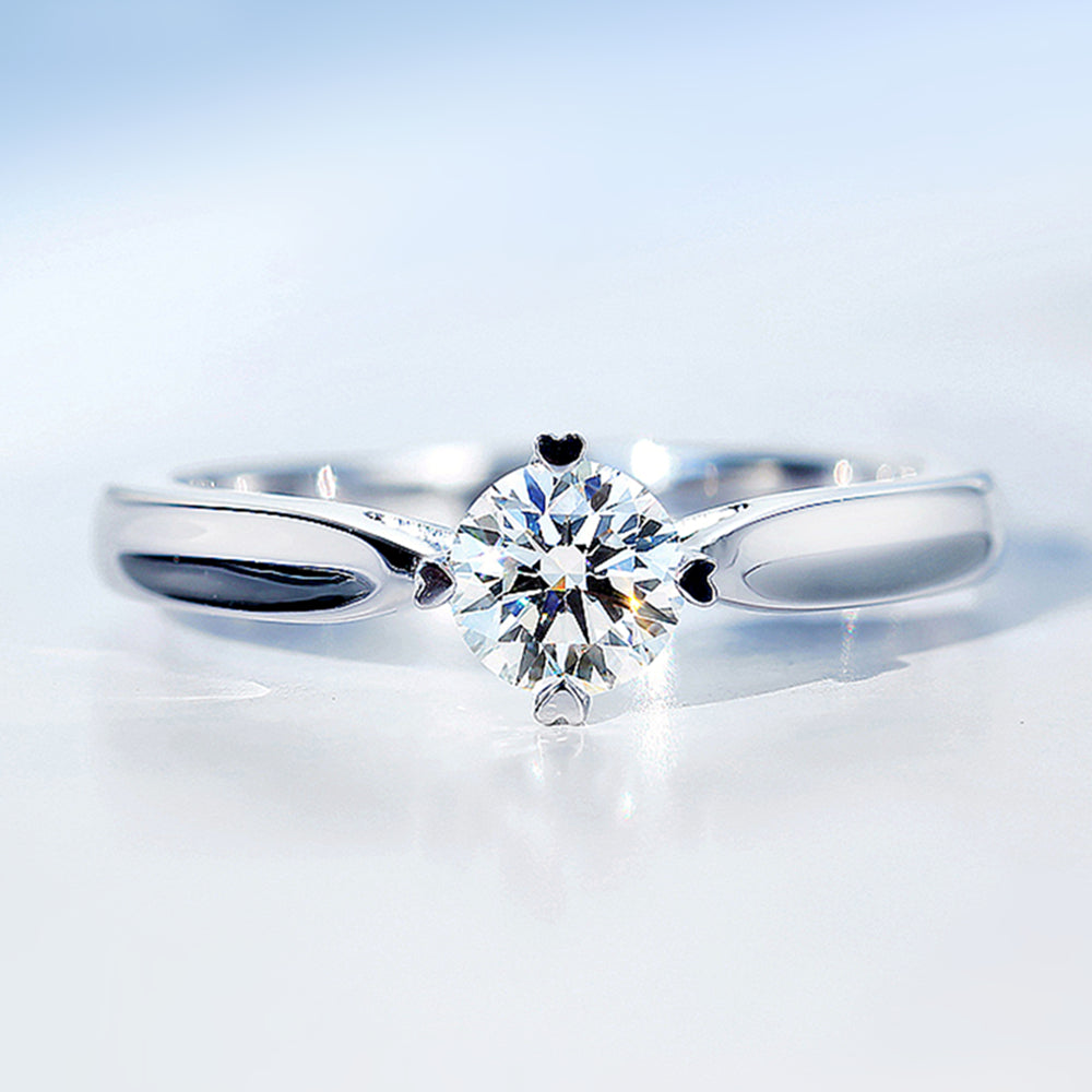 Heart-Shaped Claw Lab-Grown Diamond Engagement Ring | HX Jewelry