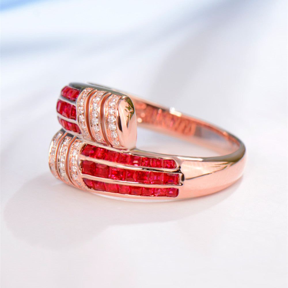1.1CTW Diamond and Ruby Wrap Ring | HX Jewelry