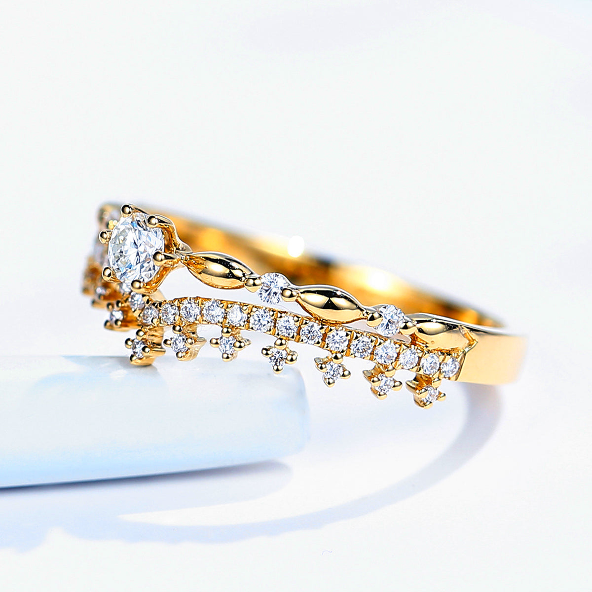 Diamond Tiara Shape Wedding Ring | HX Jewelry